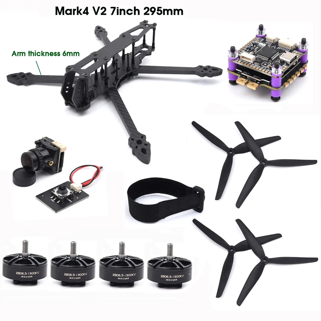 Mark4-V2-7inch-295mm-Frame-F4-Flight-Control-45A-ESC-2807-1300KV-Motor ...
