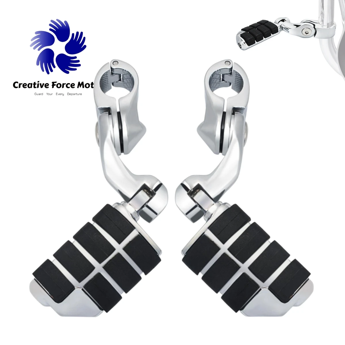 1-25-Motorcycles-Footrest-Engine-Guard-Highway-Clamps-Footpegs-For ...