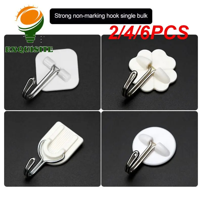 2-4-6PCS-Adhesive-Hook-Simple-And-Versatile-Plastic-Adhesive-Hook-Not ...