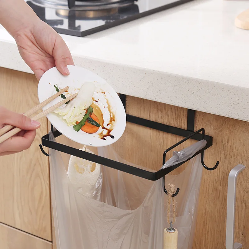 Garbage-Bag-Holder-Stainless-Steel-Kitchen-Trash-Rack-Cabinet-Door ...