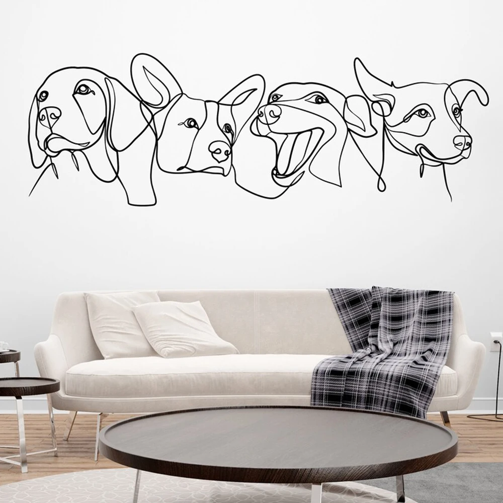 Dogs-Line-Art-wall-decal-Grooming-Wall-Decor-Veterinary-Decals-Pet ...