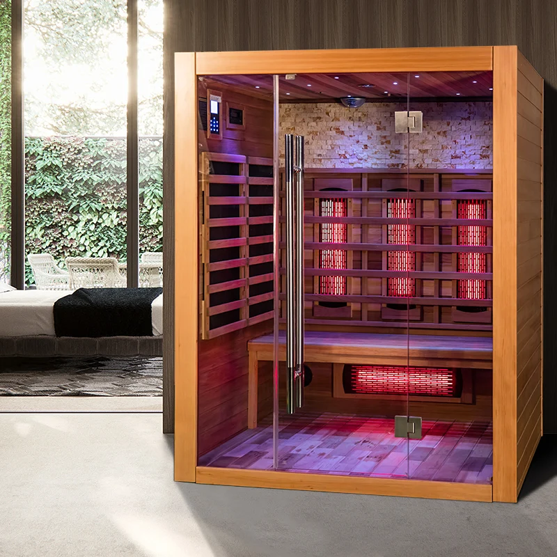 Sauna room home steaming room wood drying room far infrared light wave ...