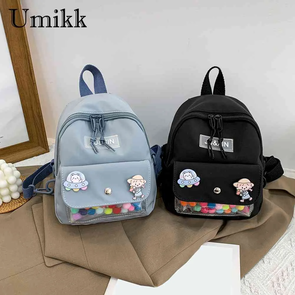 Preppy Style Printing Backpack Badge Canvas Casual Women Handbags ...