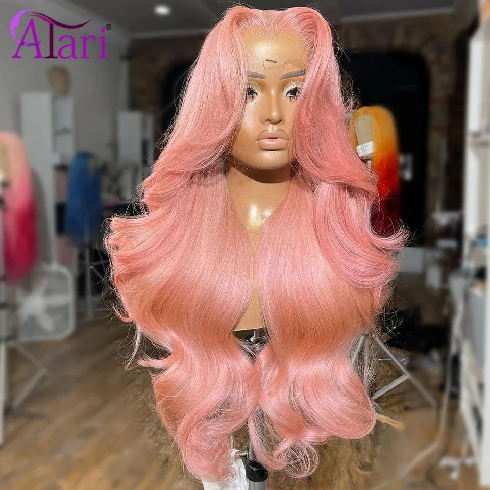 Rose-Pink-13x4-Lace-Frontal-Human-Hair-Wigs-Transparent-13x6-Lace-Front ...