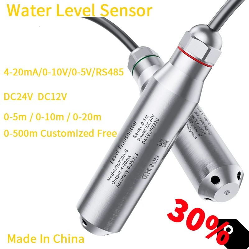 Water-Level-Sensor-4-20mA-0-10V-0-5V-RS485-Level-Transmitter-0-5m ...