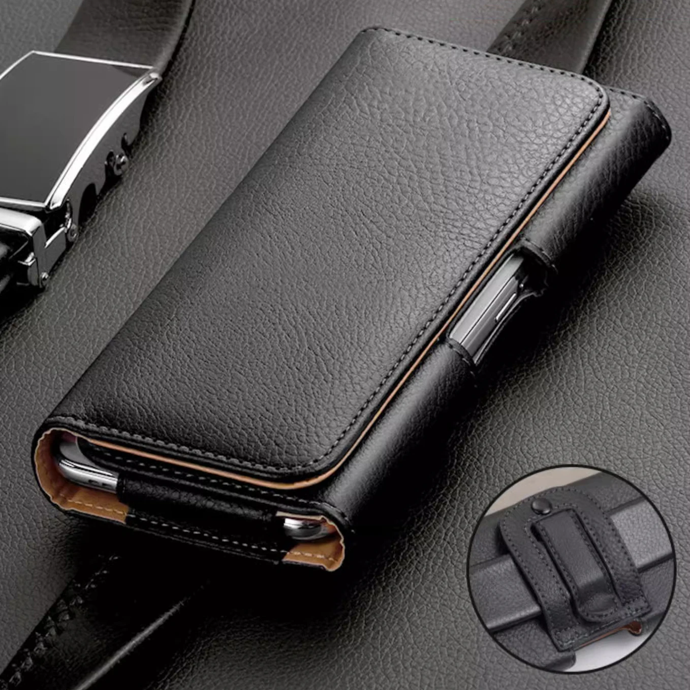 Phone-Holster-Case-PU-Cell-Phone-Belt-Clip-4-7-6-8inch-Pouch-Carrying ...