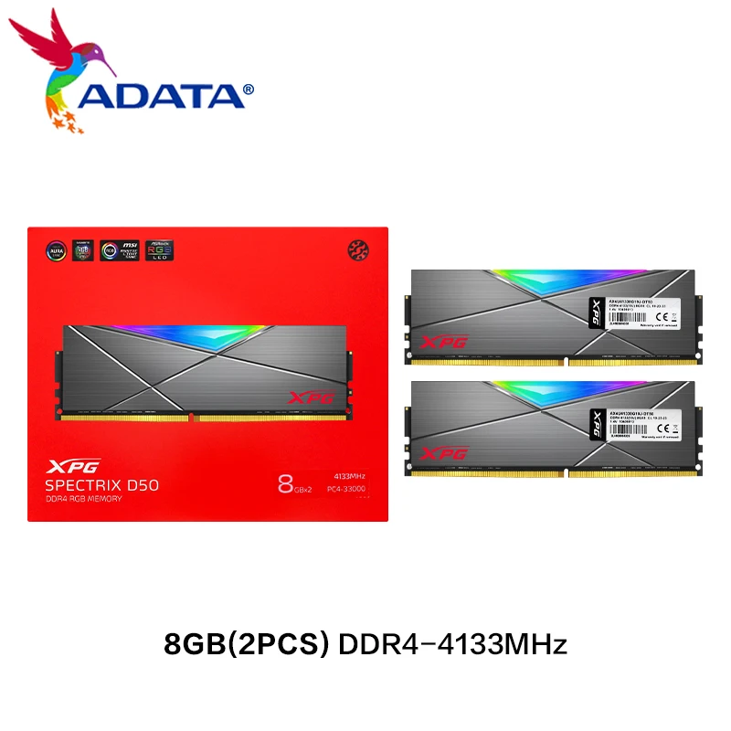ADATA SPECTRIX D50 DDR4 RAM 8GB 2 piezas 4133MHz con memoria RGB XPG RAM para PC de escritorio ...