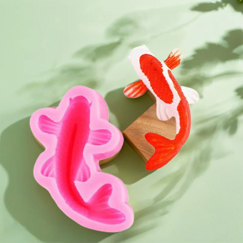 1 piece, size carp, goldfish, silicone mold, flip sugar cake, goldfish ...