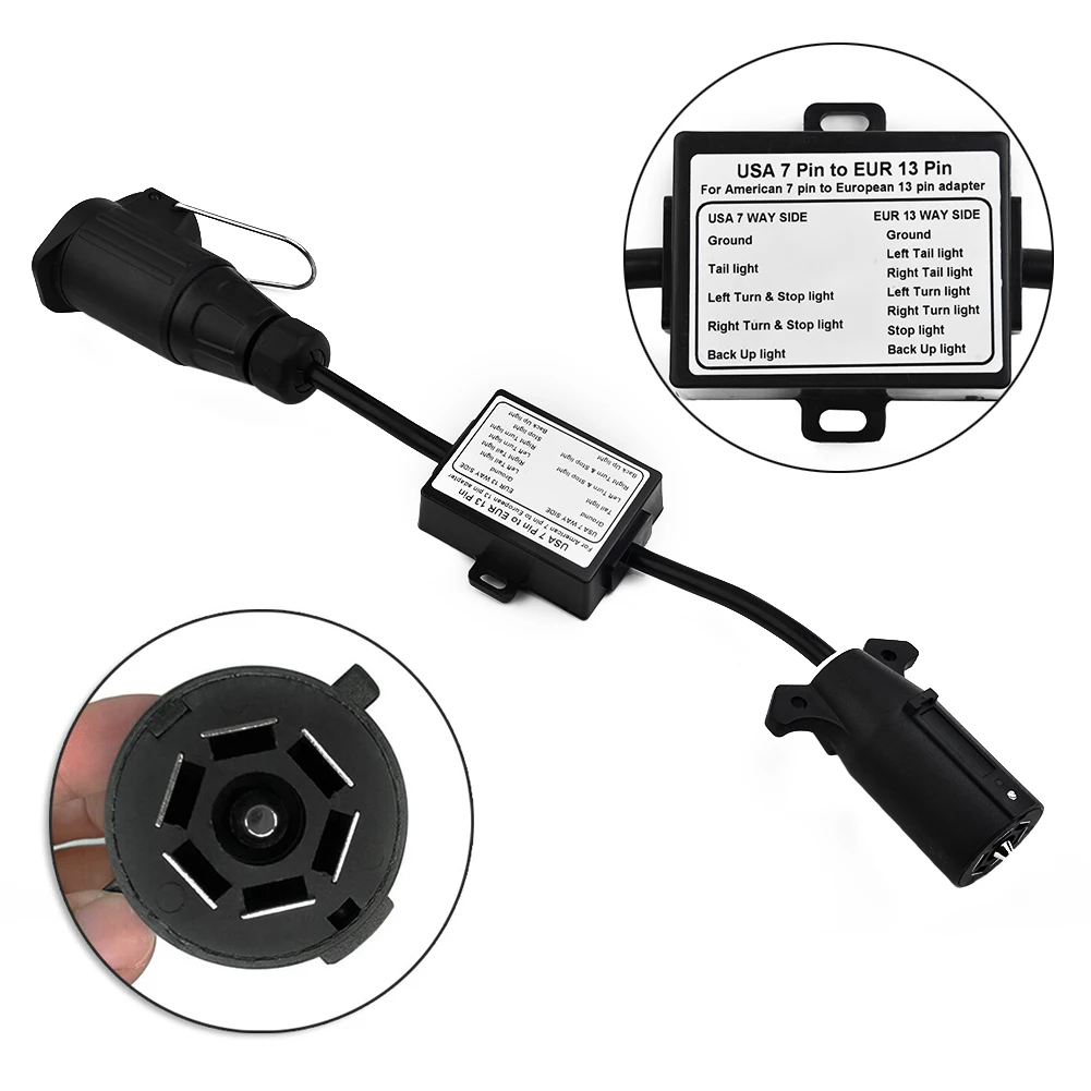 Trailer-Light-Converter-conversor-de-carro-US-7-Way-Plug-para-EU-7-US-4 ...