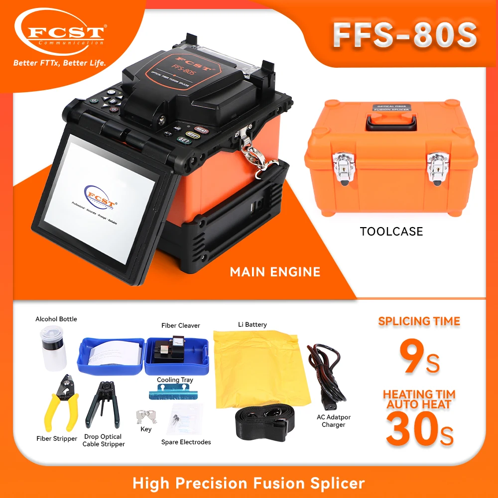 FCST-FFS-80S-Fusion-Splicer-fiber-optic-High-Precision-Four-Motors-Auto ...