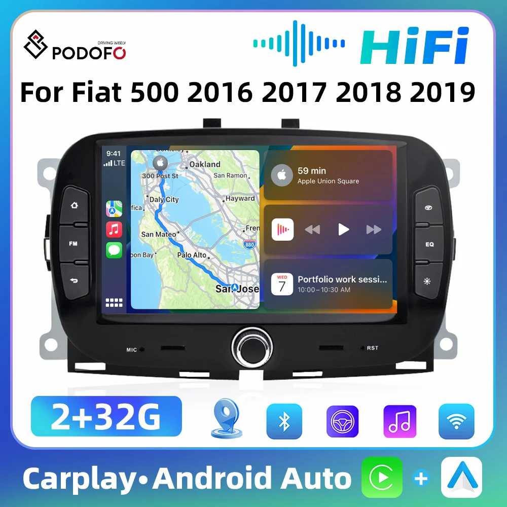 Podofo Radio estéreo con GPS para coche, dispositivo con WIFI, Android ...