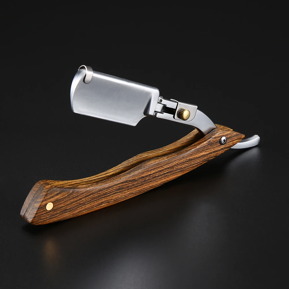 Straight-Razors-for-Men-Natural-Wood-Handle-Fit-Double-Edge-Blades ...