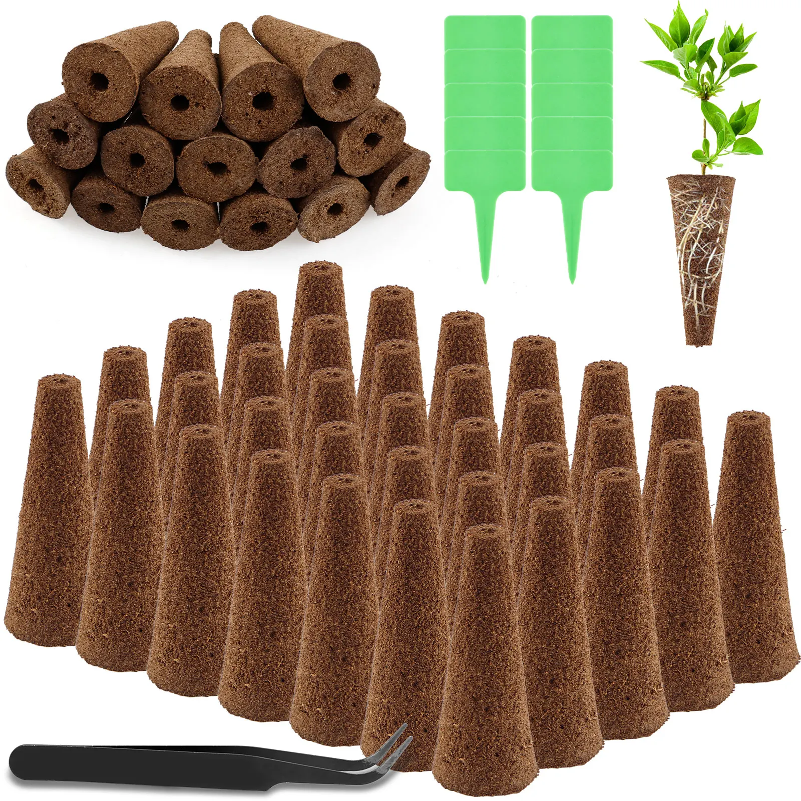 50Pcs-Hydroponics-Seed-Starter-Grow-Sponges-Seedling-Starter-Plugs-Kit ...