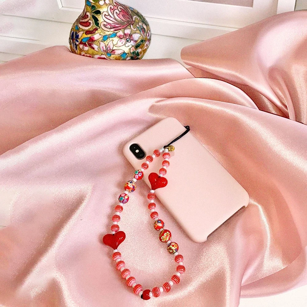 KKBEAD-Phone-Charm-Straps-Jewelry-Red-Heart-Mobile-Chain-Telephone ...