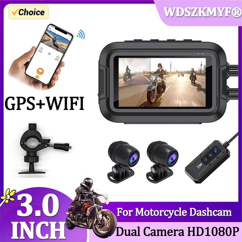 Dual-1080P-Motorcycle-DVR-WiFi-GPS-Front-Rear-Waterproof-Camera ...