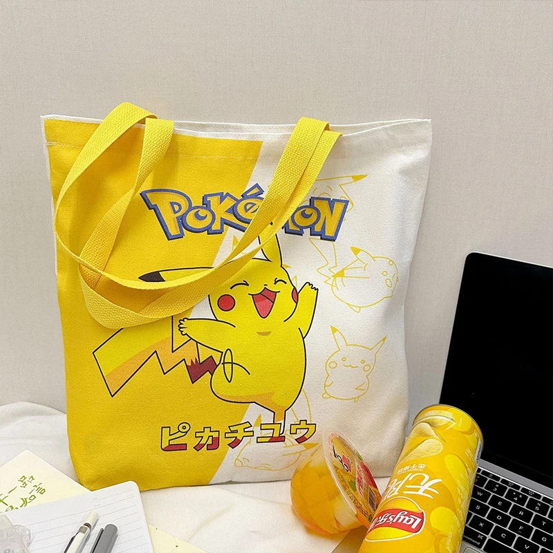 New-Kawaii-Pokemon-Pikachu-Eevee-Canvas-Bag-Anime-Cartoon-Cute-Student ...