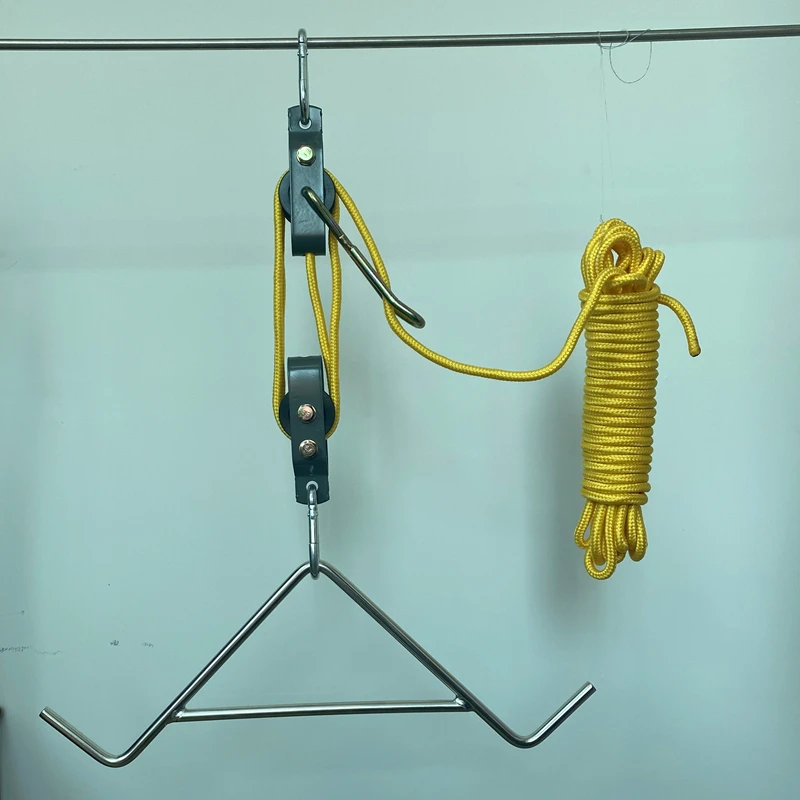 Hunting-Deer-Stainless-Steel-Gambrel-Hoist-Pulley-Lifting-System-Heavy ...