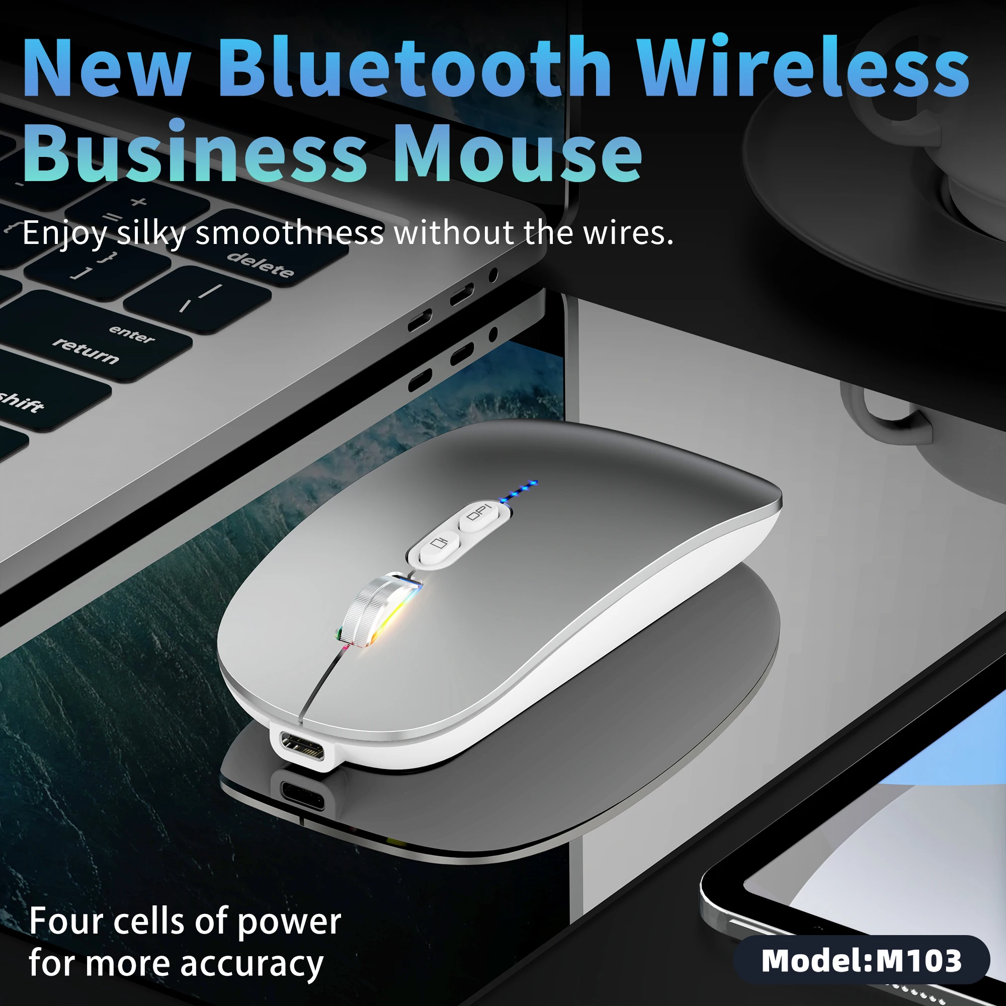 Ultra-thin-3-Modes-2-4Ghz-USB-and-2-Bluetooth-5-1-Wireless-Mouse-Power ...