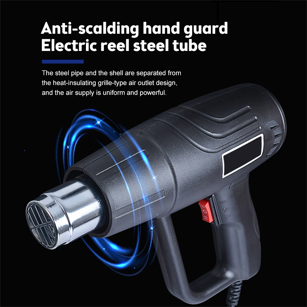 2000W 220V EU Plug Industrial Electric Hot Air Gun Thermoregulator LCD ...