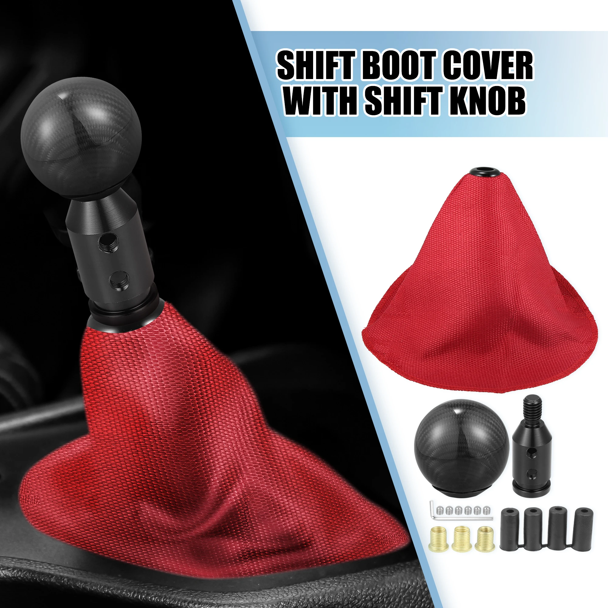 Uxcell-Universal-Shift-Boot-Cover-Car-Shift-Knob-Boot-Dust-Cover-Kit ...