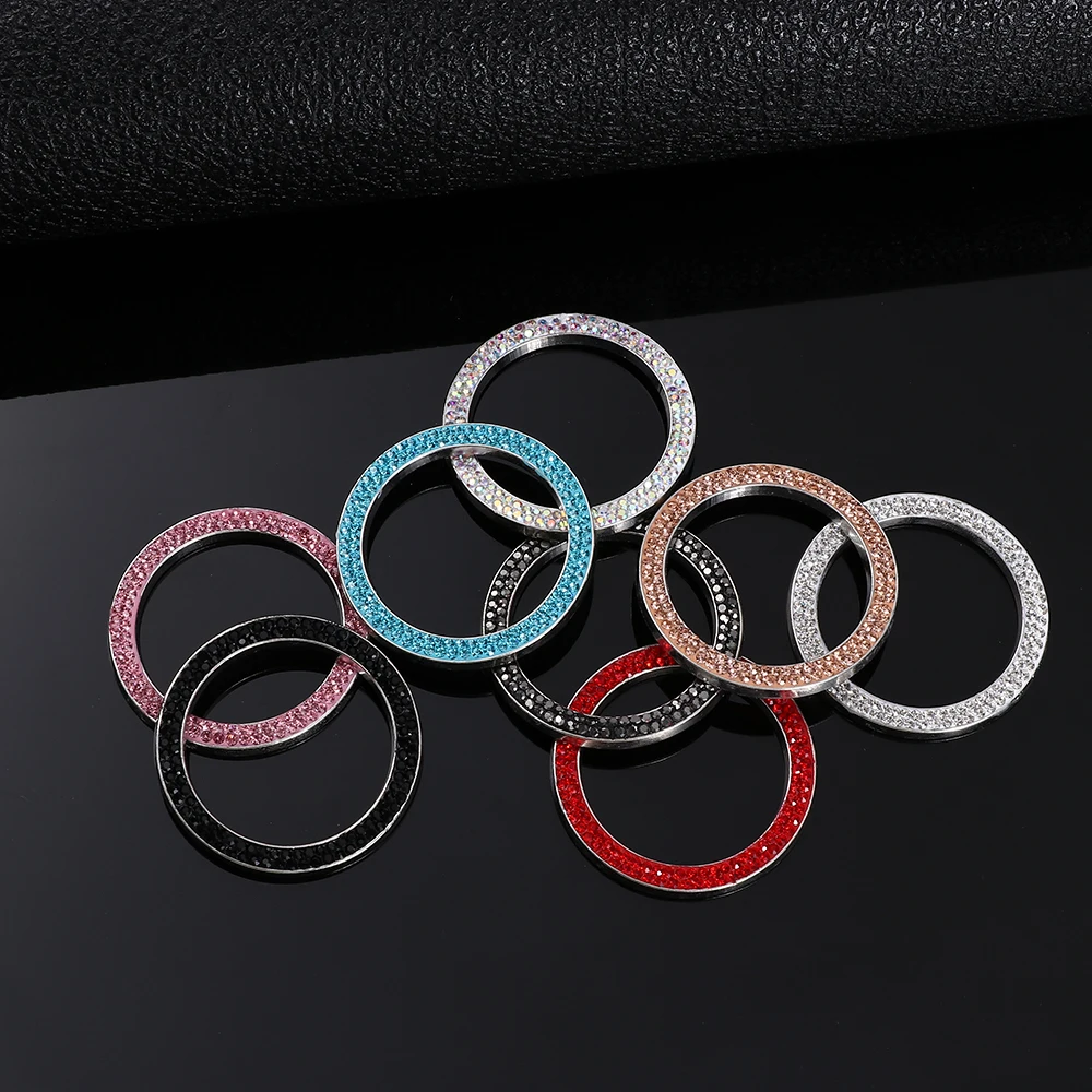 Rhinestone-Diamond-Start-Switch-One-Key-Engine-Start-Stop-Ignition-Push ...