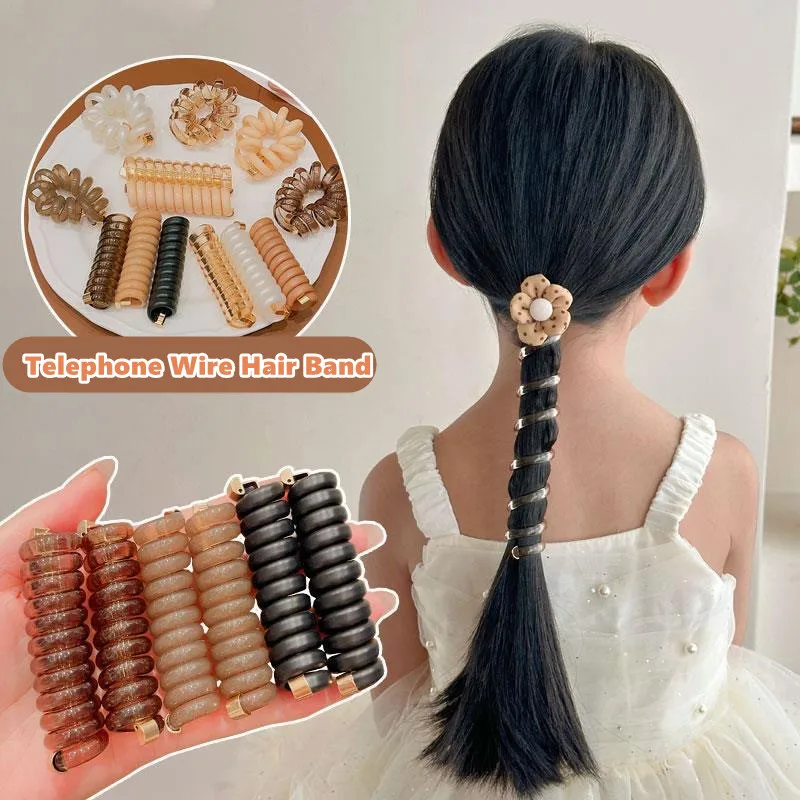 New-Fashion-Telephone-Wire-Bow-knot-Elastic-Hair-Band-For-Women-Girls ...