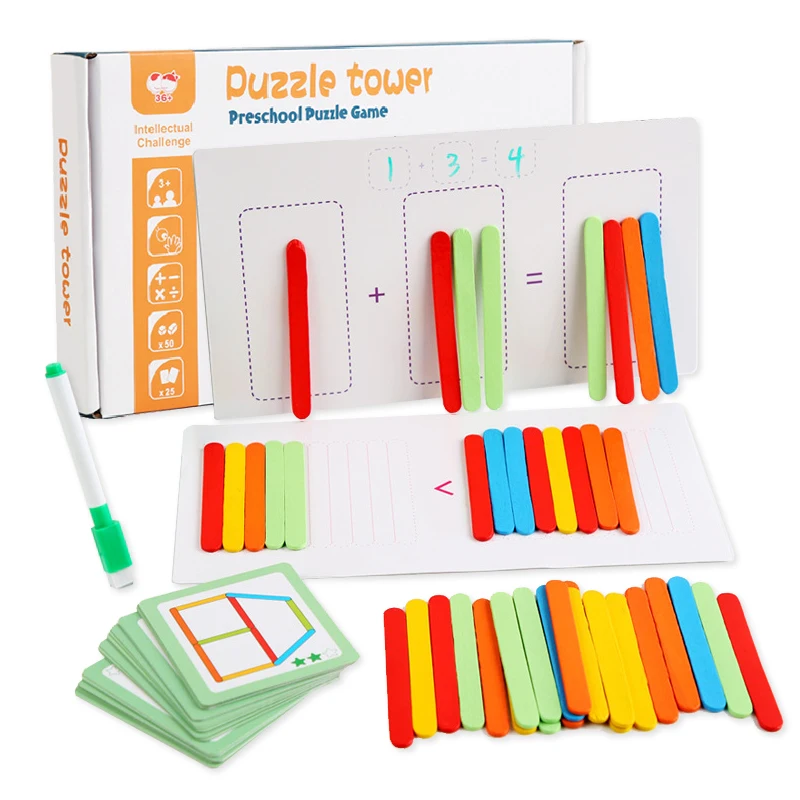 Montessori-Math-Educational-Wooden-Toys-Counting-Sticks-Number ...