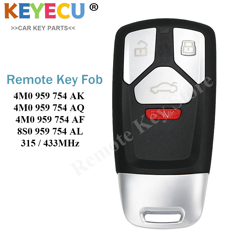 KEYECU-Smart-Remote-Car-Key-for-Audi-A4-A5-Q7-TT-2017-2019-Fob-4B ...