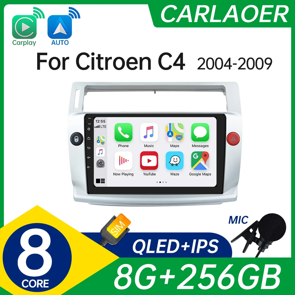 2-din-Android-Auto-Carplay-Car-Radio-Multimedia-For-Citroen-C4-C ...