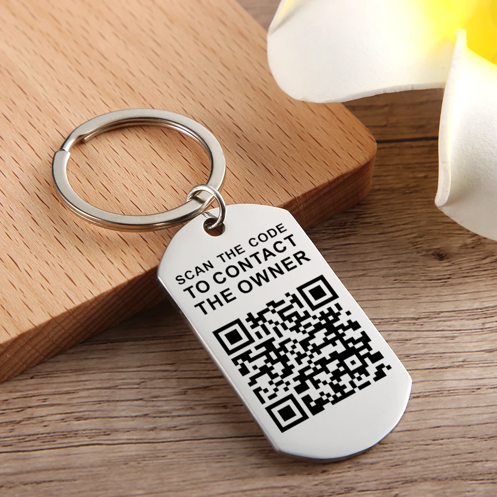 Personalize-Picture-Gift-QR-Code-Customizable-Keychain-Backpack-ID-Tag ...