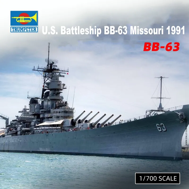 TRUMPETER-05705-1-700-Scale-Model-U-S-Battleship-BB-63-Missouri-1991 ...