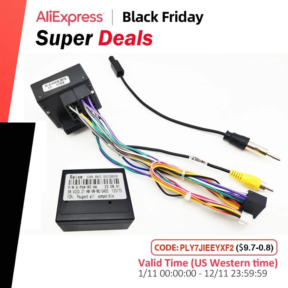 Quadlock Wiring Harness Can Bus Decoder 16 Pin Plug Connector Car Radio ...