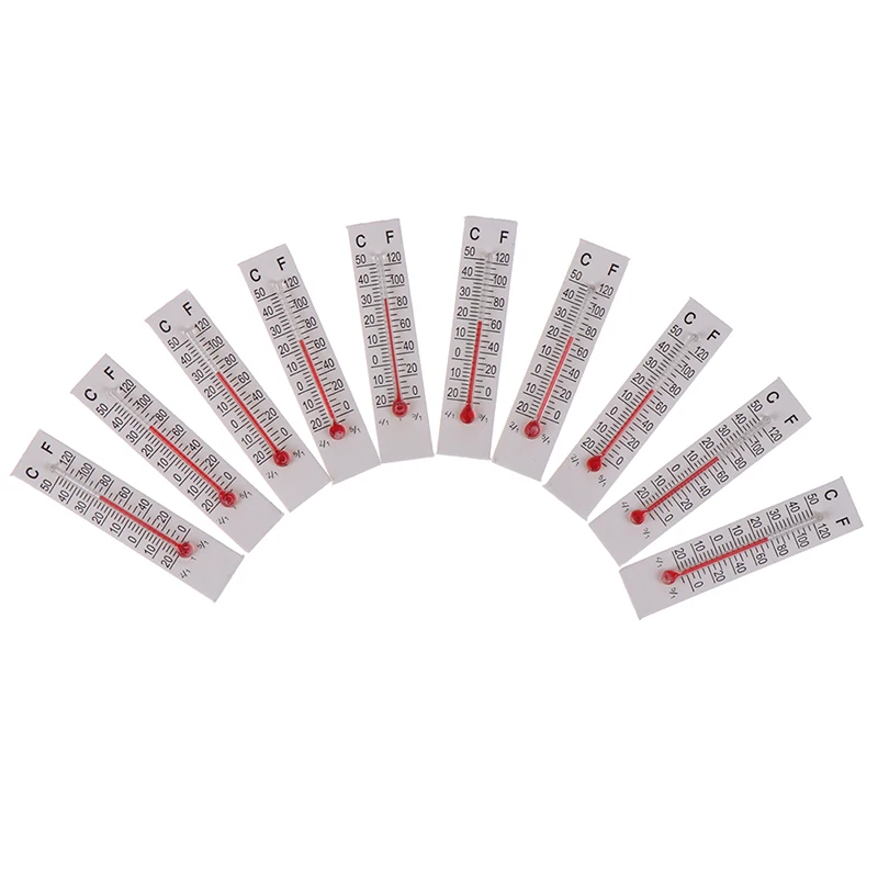 10 Pcs 5cmX1.1cm Miniature Paper Cardboard Thermometer Indoor -20-50 ...