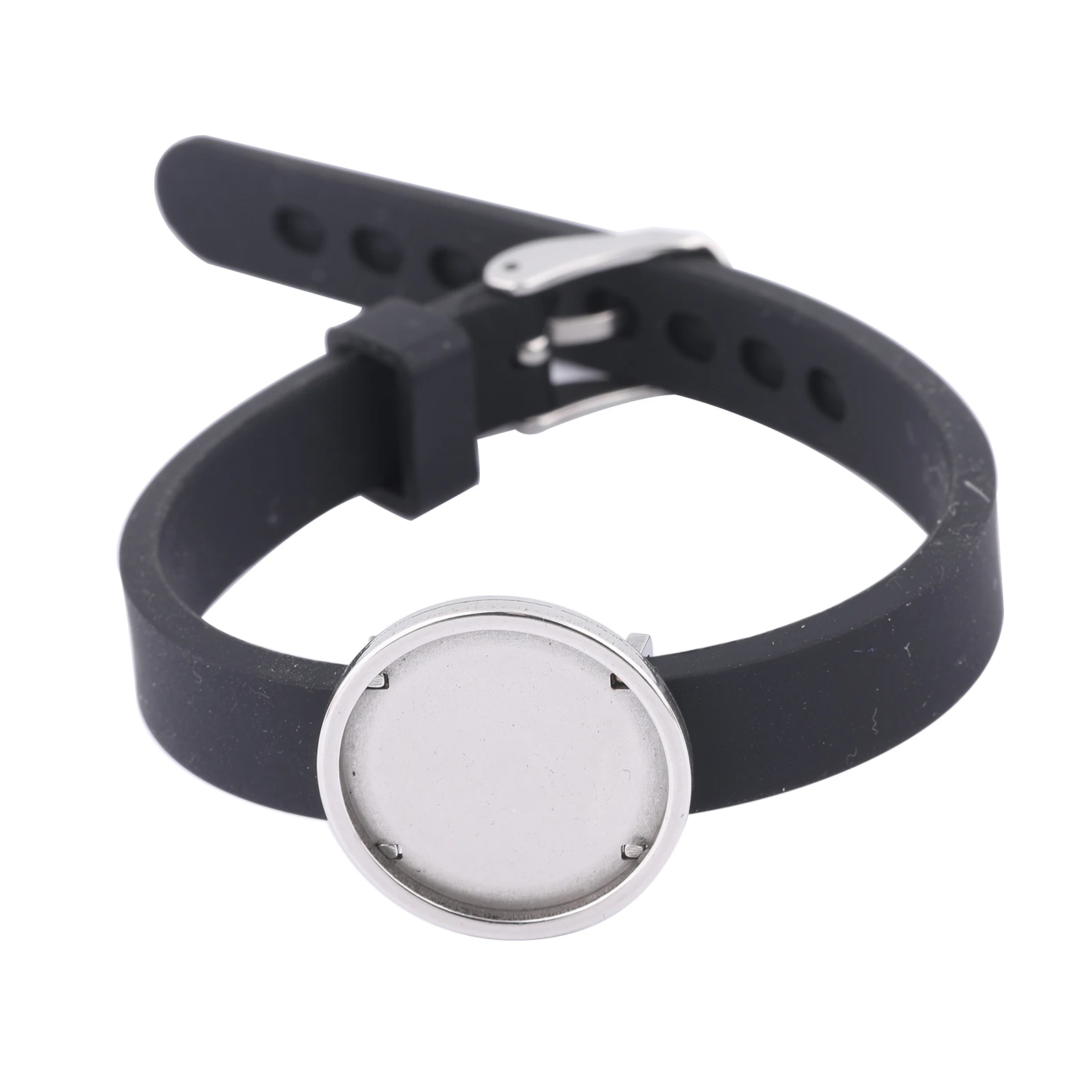 Base de pulsera de goma plana negra, espacios en blanco aptos para ...