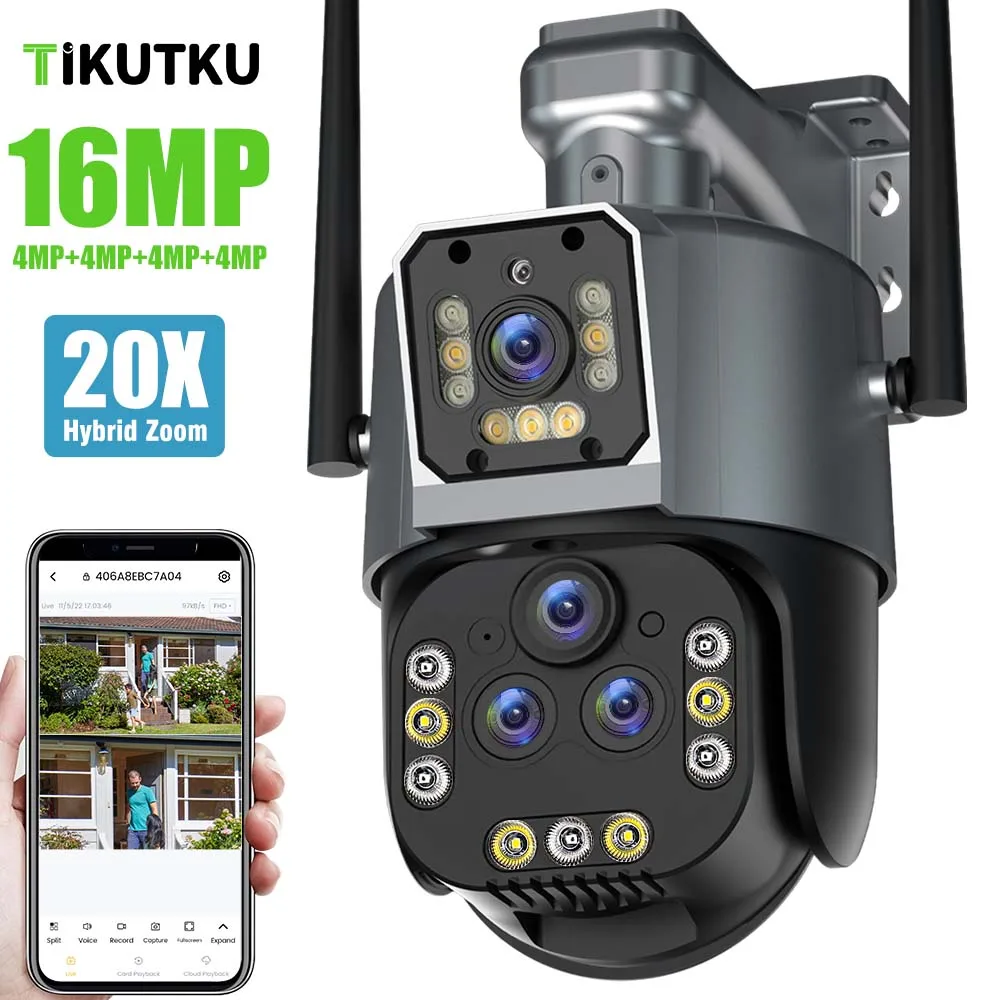 8K-16MP-IP-Camera-20X-Zoom-WiFi-Four-Lens-Dual-Screens-Outdoor-Security ...