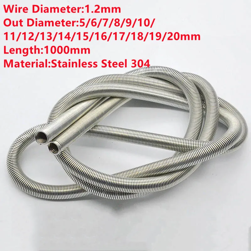 1PCS,Stainless Steel Thin Long Flexible Tube Extension Spring,1.2 mm ...