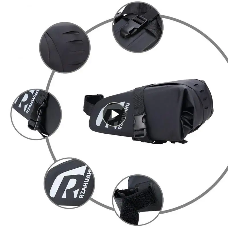 Black-Hanging-Lights-Cycling-Rear-Seat-Bag-Bike-Bag-Reflective-Saddle ...