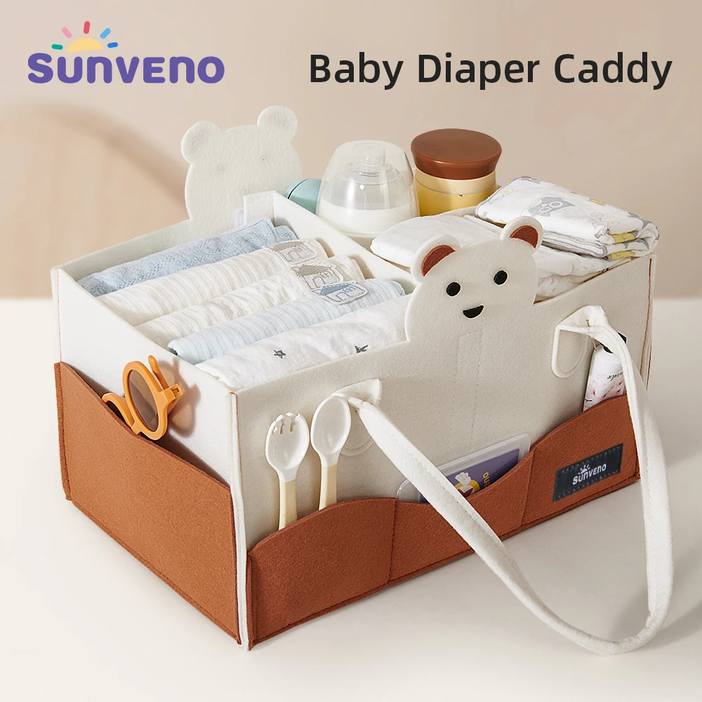Sunveno Diaper Caddy Organizer Nursery Storage Bin Car Organizer for ...