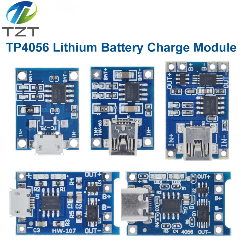 Micro USB 5V 1A 18650 TP4056 Lithium Battery Charger Module Charging ...