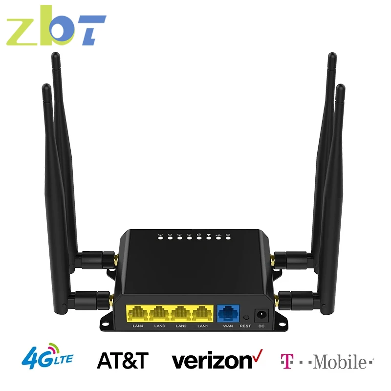ZBT WE826-T2 WiFi 라우터 4G 3G 모뎀 SIM 카드 슬롯 300Mbps 액세스 포인트 Openwrt 128MB ...