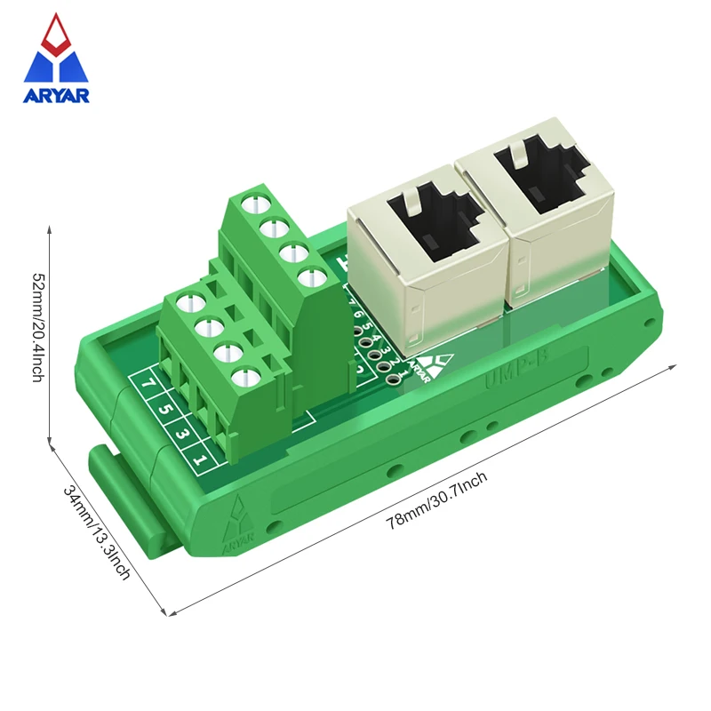 2XRJ45-Female-To-Screw-Termianl-Block-Module-RJ45-Vertical-Breakout ...