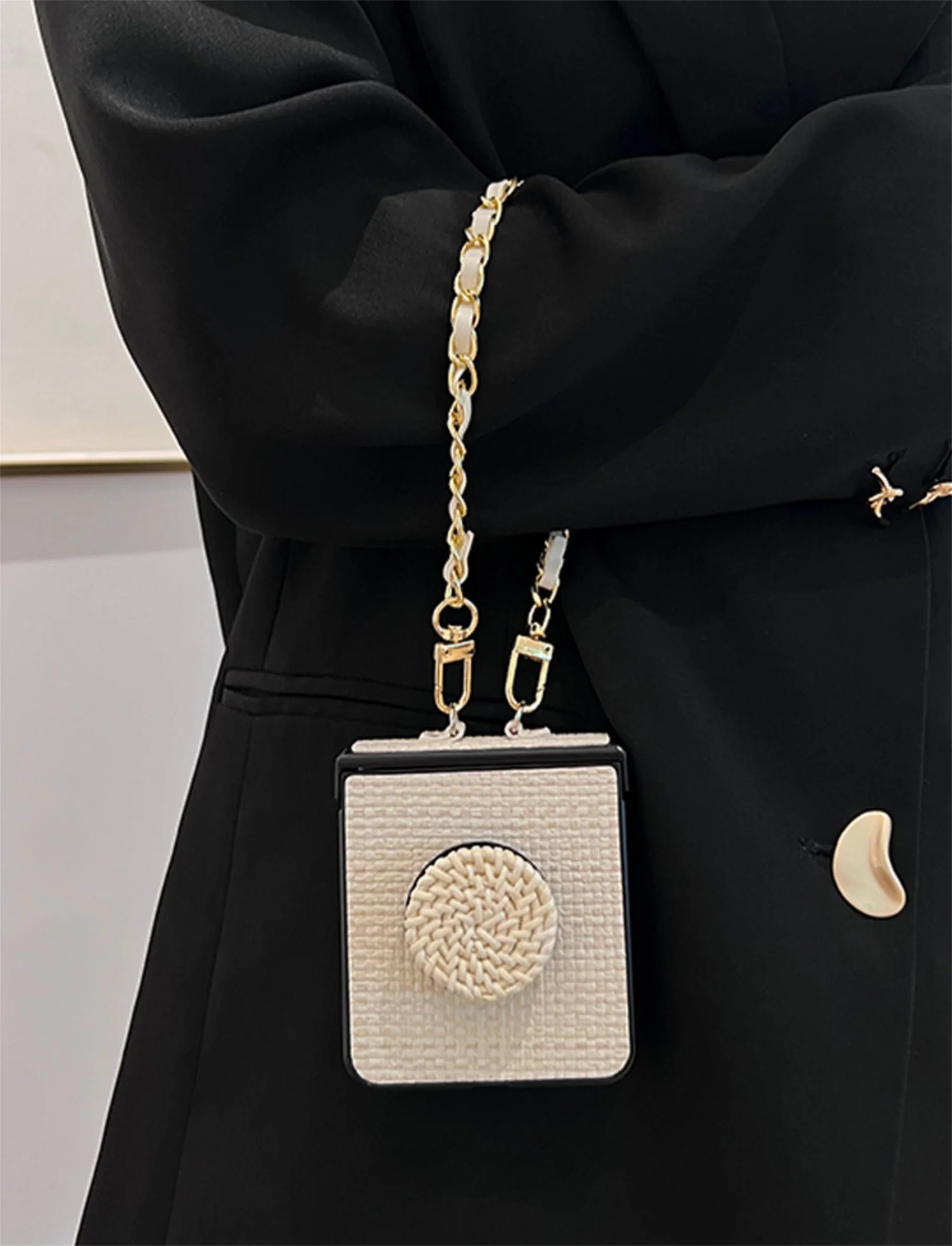 Korean-ins-Solid-White-Bamboo-Weave-Holder-Phone-Case-with-Leather ...