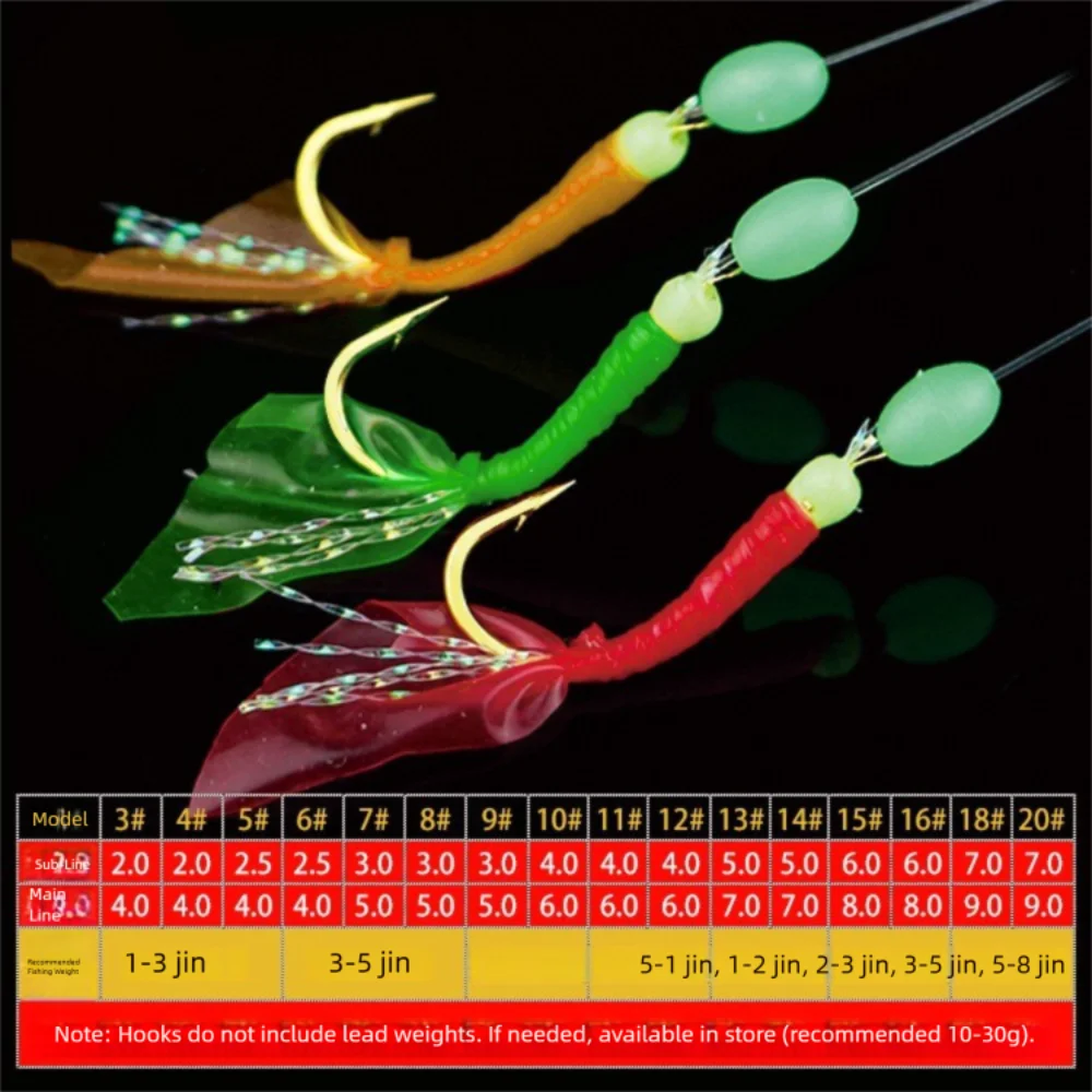 2Park Luminous Bean Sabiki String Hook Rig Wobbler 10 Sizes Fishing ...