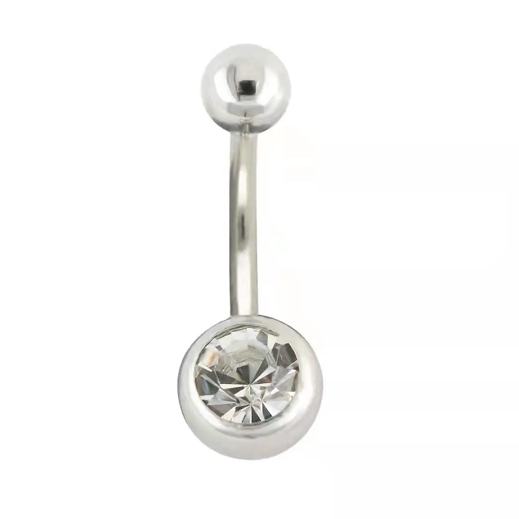 JHJT-1PC-14G-Navel-Belly-Button-Rings-Barbell-316L-Surgical-Stainless ...