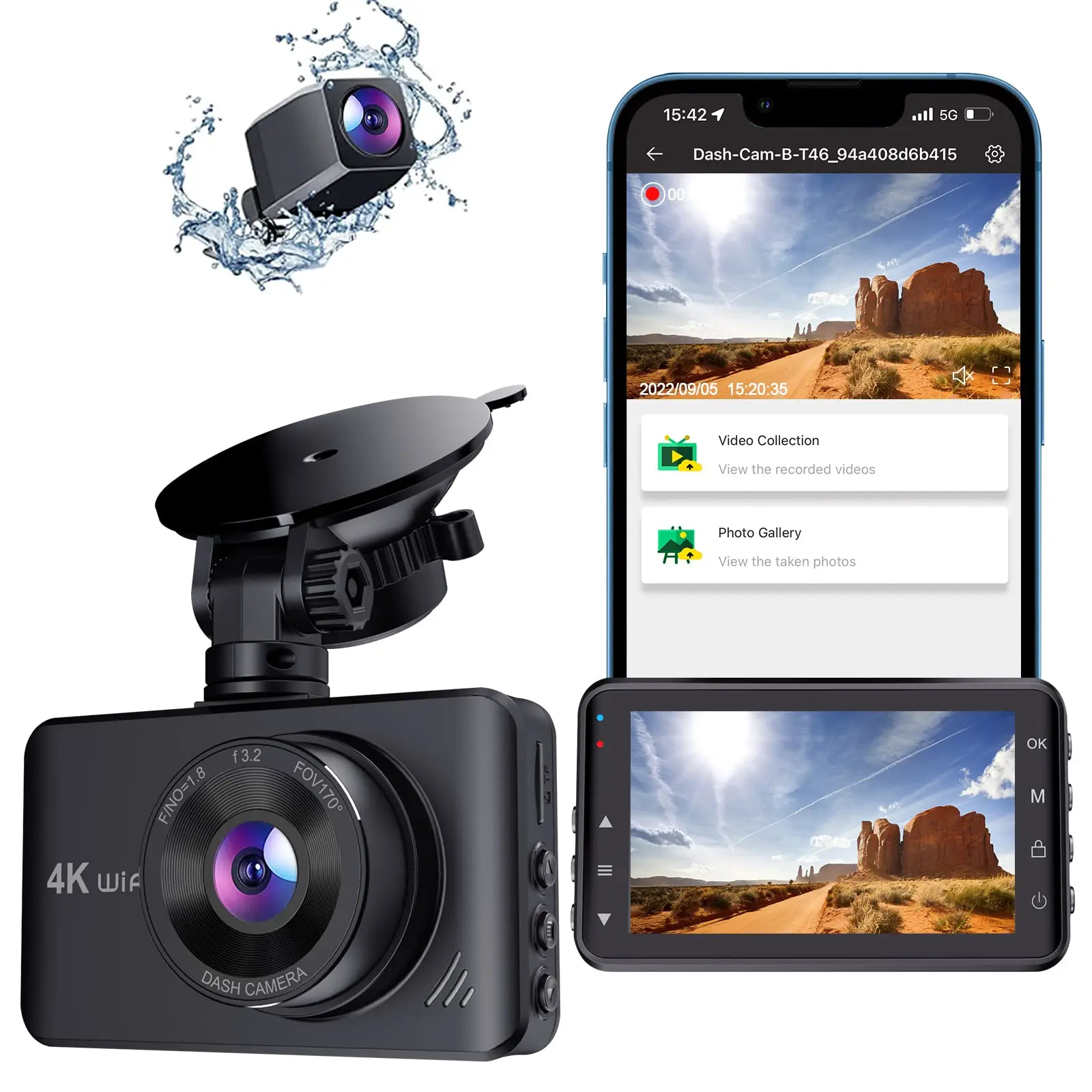 4K-Full-HD-1080P-Dash-Cam-WiFi-Dual-Lens-Car-DVR-Video-Recorder-4-IR ...