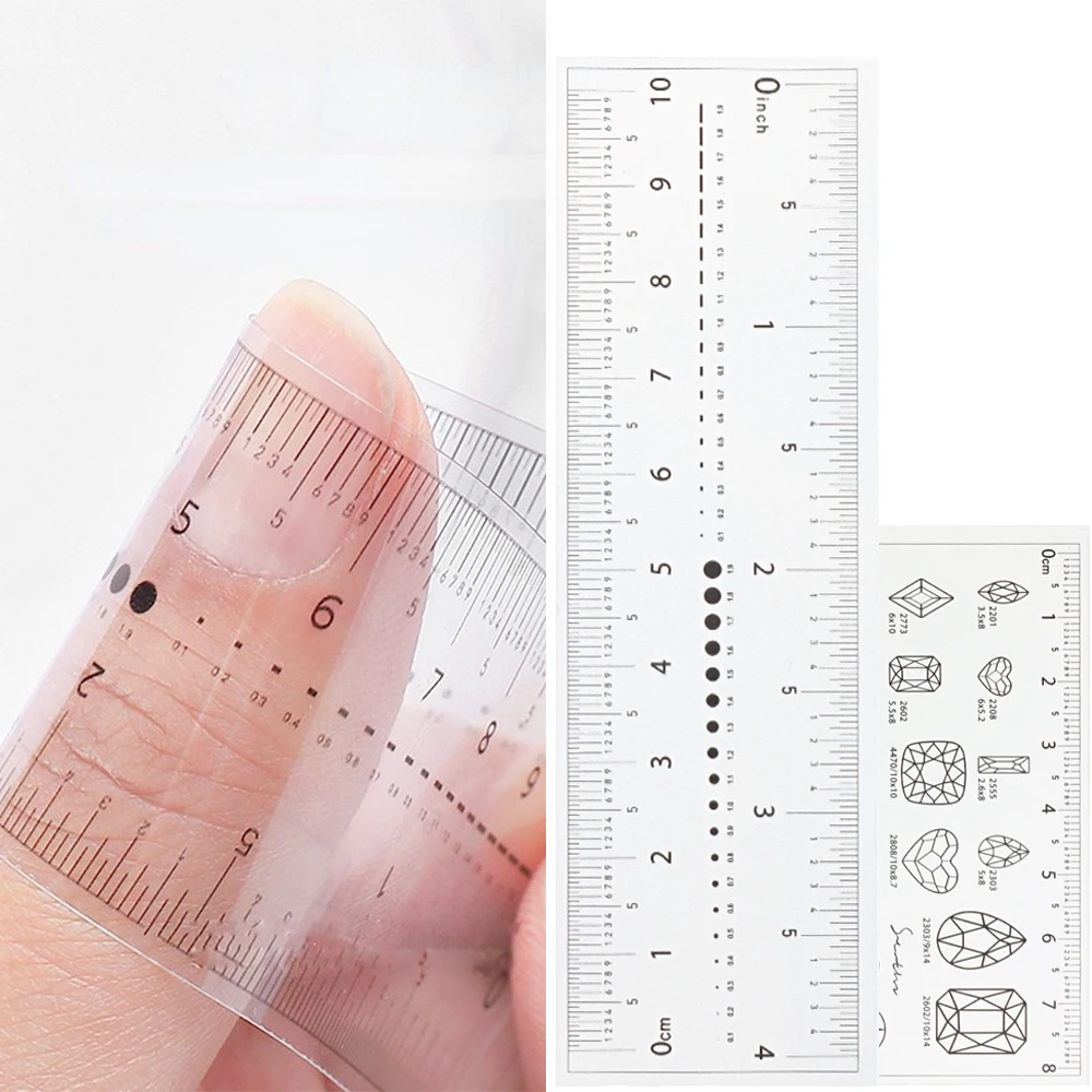Transparent Ruler For False Nail Tips Acrylic Fake Nails Measuring ...