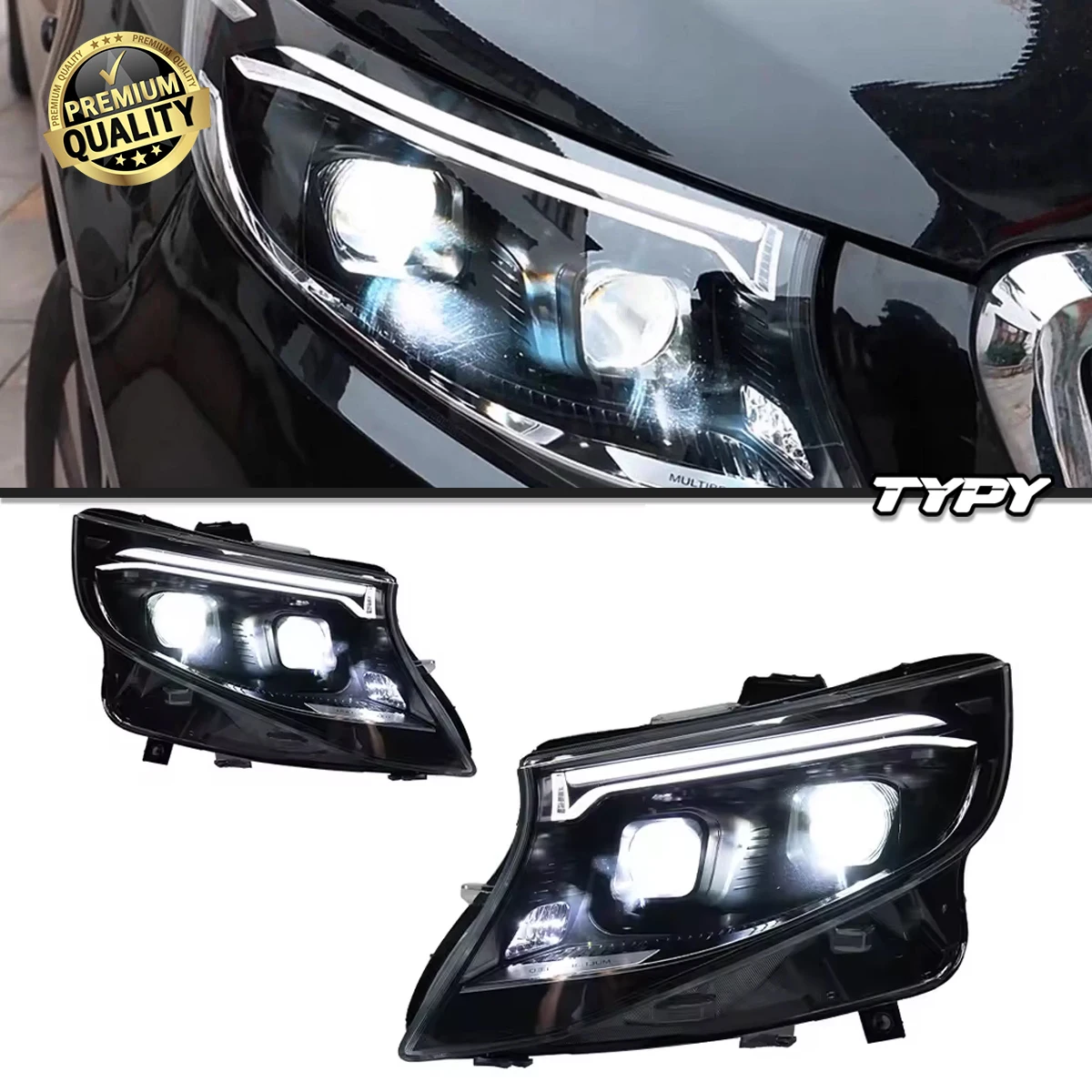 Car Head Lamp Assembly For Benz Vito W447 2016-2023 Upgrade Modified to ...