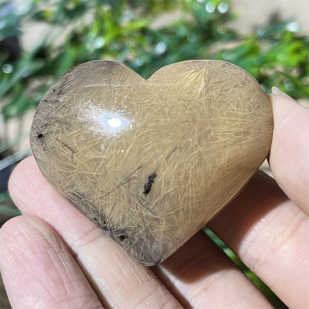 Crystal Natural Agate Hair Heart Polished Mineral Home Mind Gemstone ...