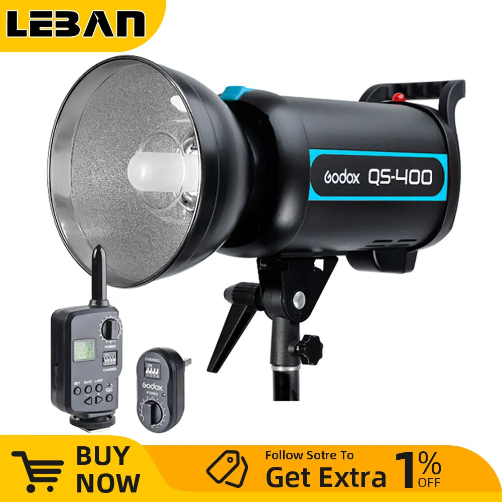Godox-QS-400-QS400-400W-Studio-Flash-Strobe-Light-Lamp-W-Ft-16-Trgger ...