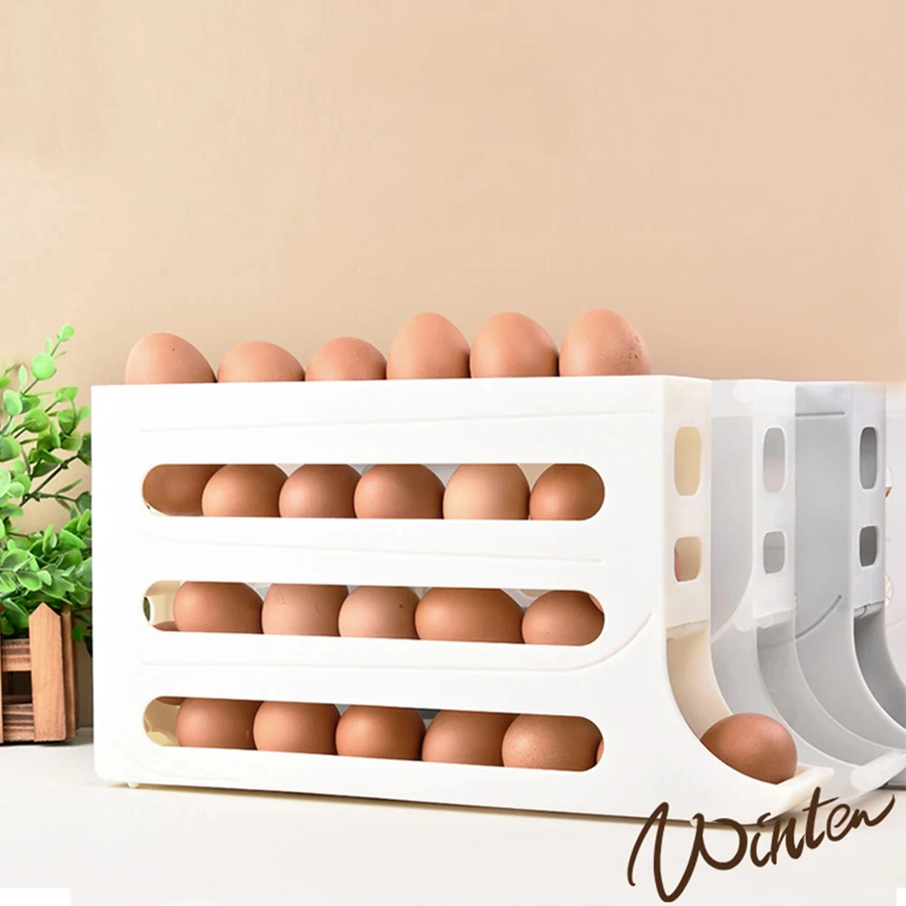 4-Tier-Egg-Storage-Box-Organizer-for-Refrigerator-Rolling-Egg-Organizer ...